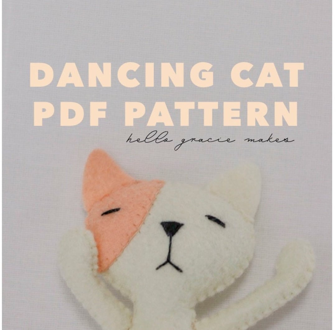 PDF Pattern Dancing Cat Tutorial and Video Included - Etsy
