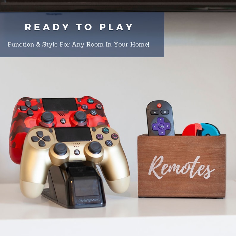 Farmhouse Wooden Remote Caddy: Rustic Organizer - Etsy