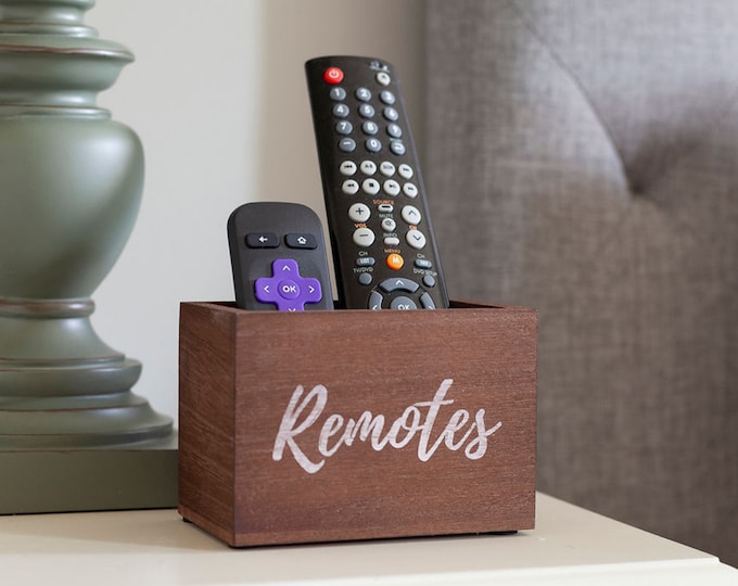 Farmhouse Remote Caddy | Farmhouse Decor | Wooden Organizer | Remote ...