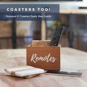 Farmhouse Remote Caddy, Farmhouse Decor, Wooden Organizer, Remote ...