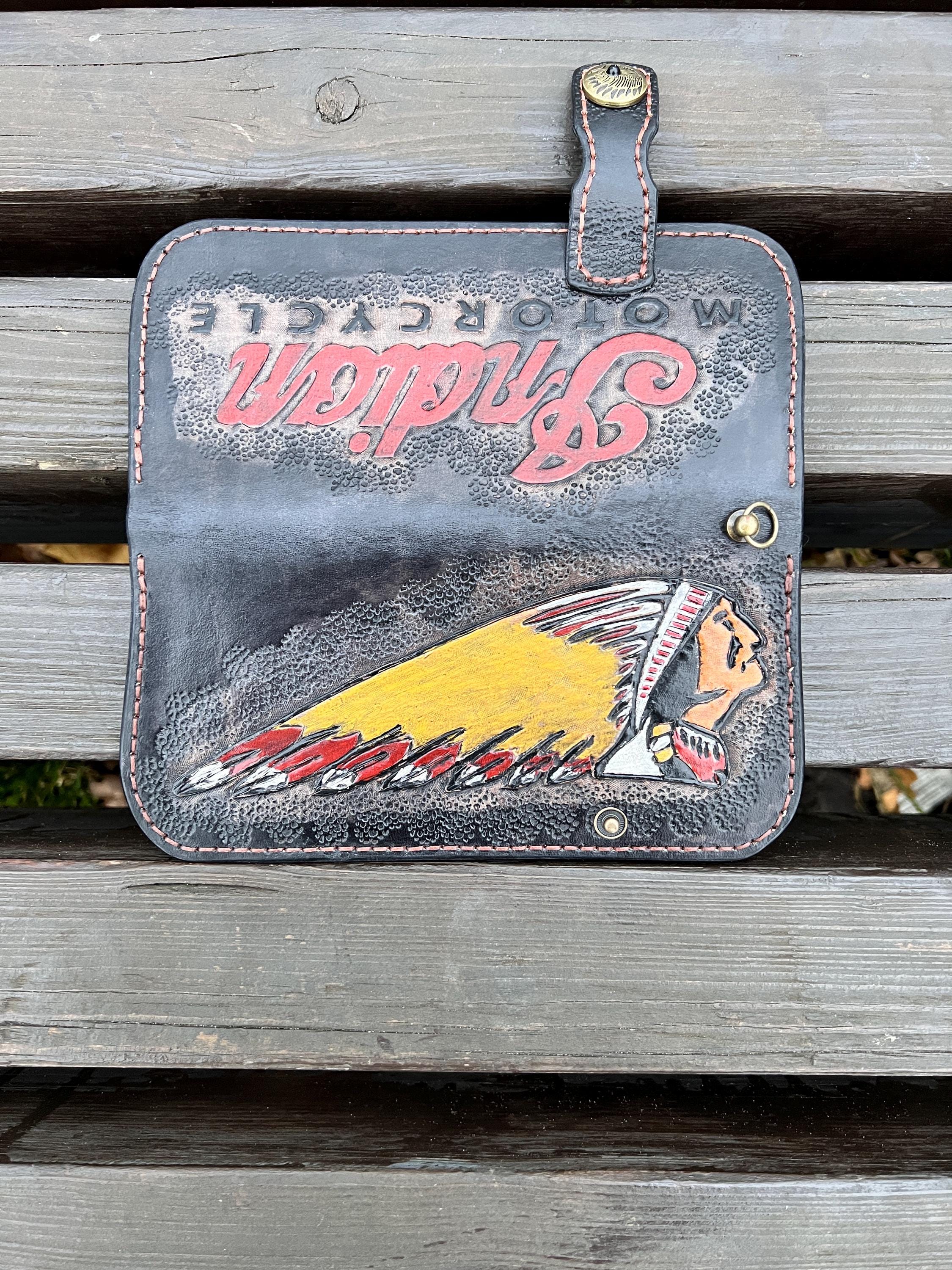 Handmade Leather Long Wallet Biker Wallet ,skull Wallet,hand-tooled ...