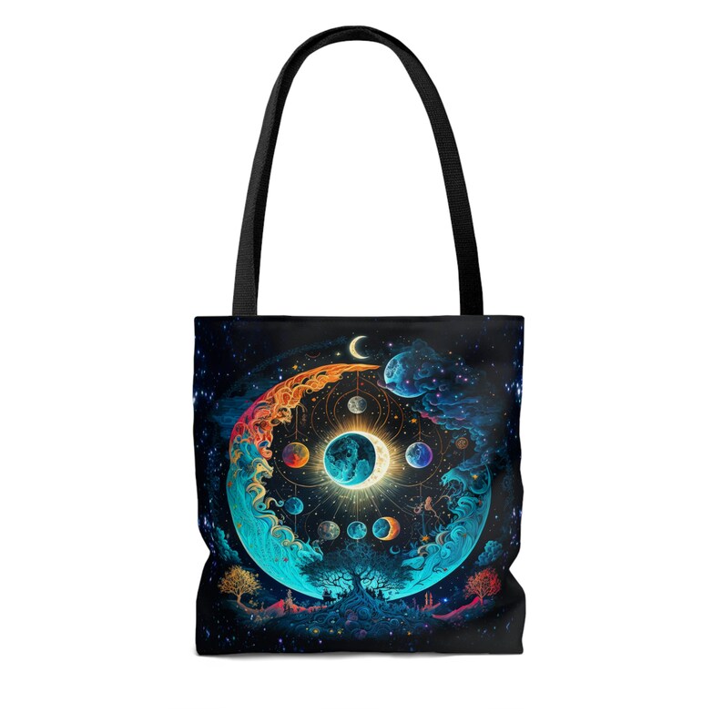 Celestial Tote Bag - AOP Tote Bag, Astrology, Cosmic Image, Moon ...