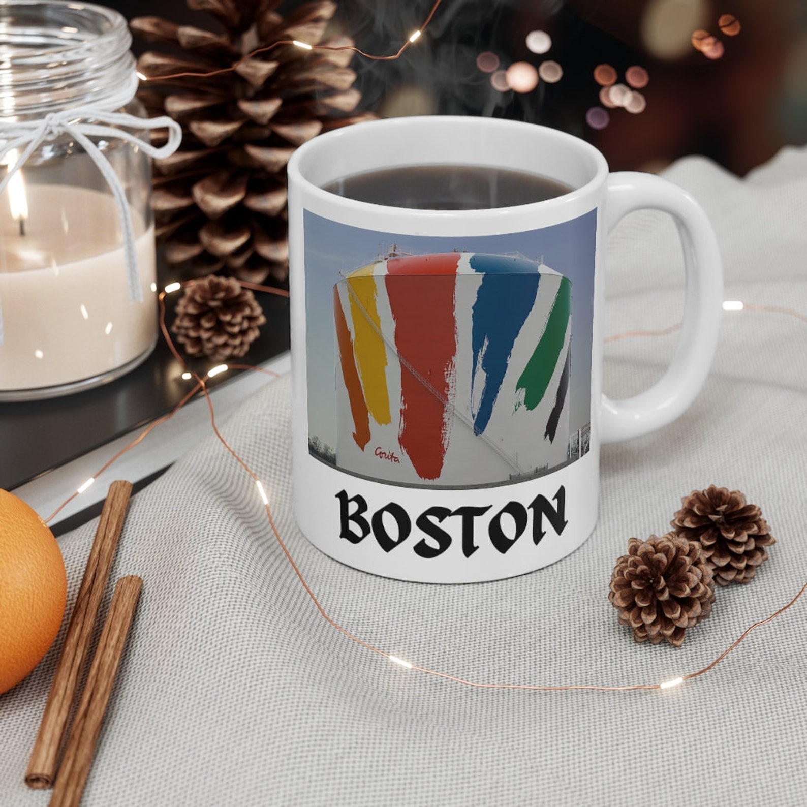 BOSTON Massachusetts-Coffee/Tea Mug 11oz Souvenir-Water | Etsy