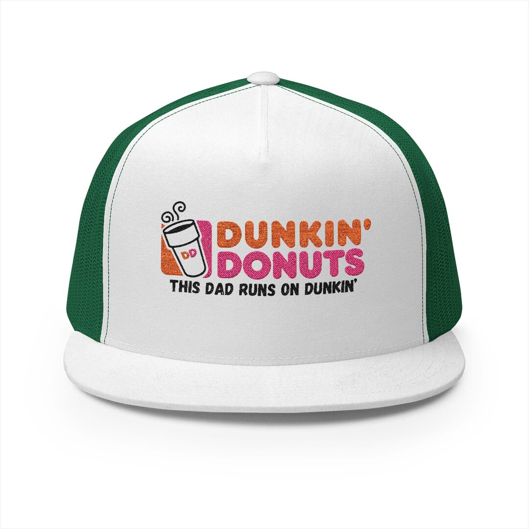 This Dad Runs on Dunkin' 5 Panel Trucker Cap -embroidered Hat for ...