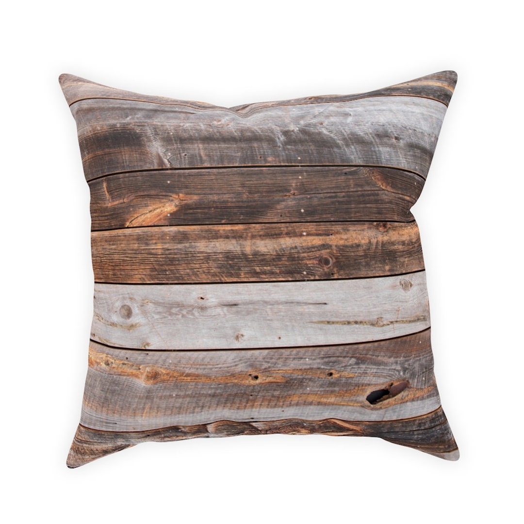 Rustic Wood Pillow - Broadcloth Pillow, Barn Wood, Country Décor ...