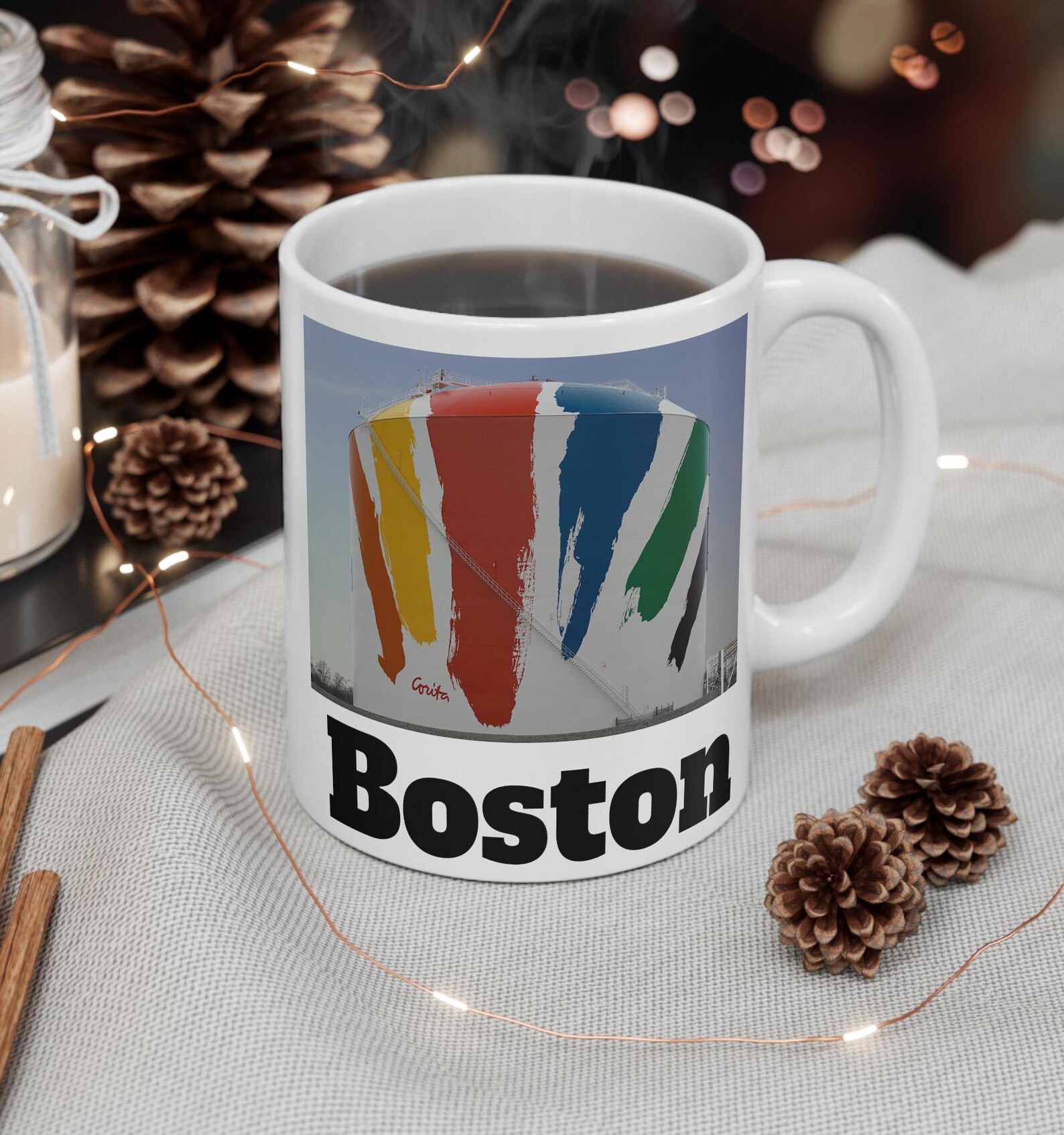 BOSTON Massachusetts - Coffee/tea Mug 11oz Souvenir-water Tank-quincy ...