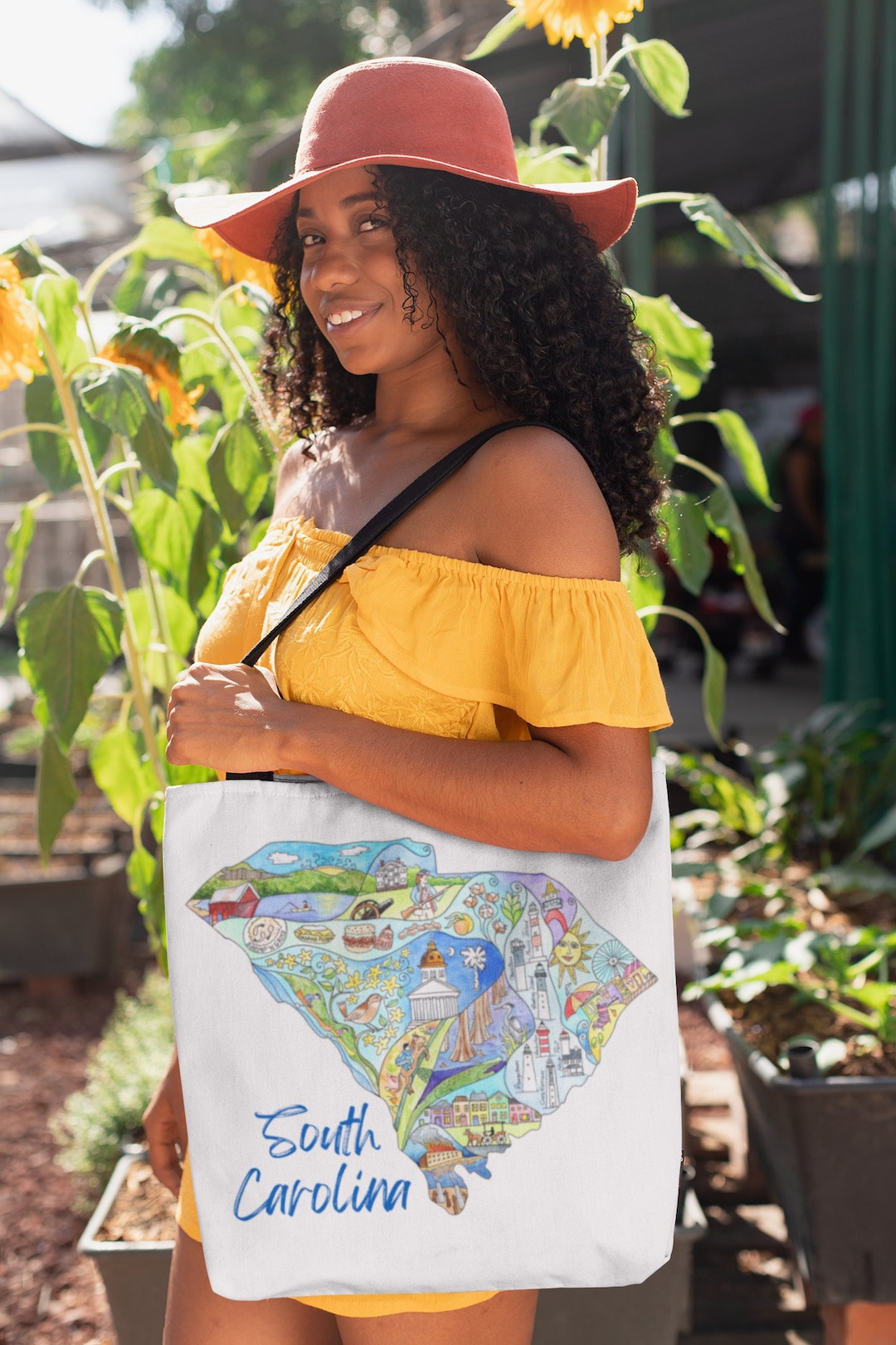 South Carolina - AOP Tote Bag, Charleston, Myrtle Beach, Columbia ...