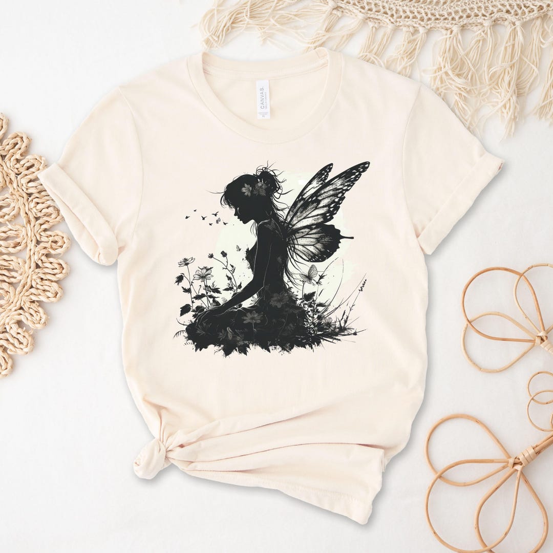 Fairy Silhouette Tee - Magical T-shirt, Enchanted Apparel, Gift for ...