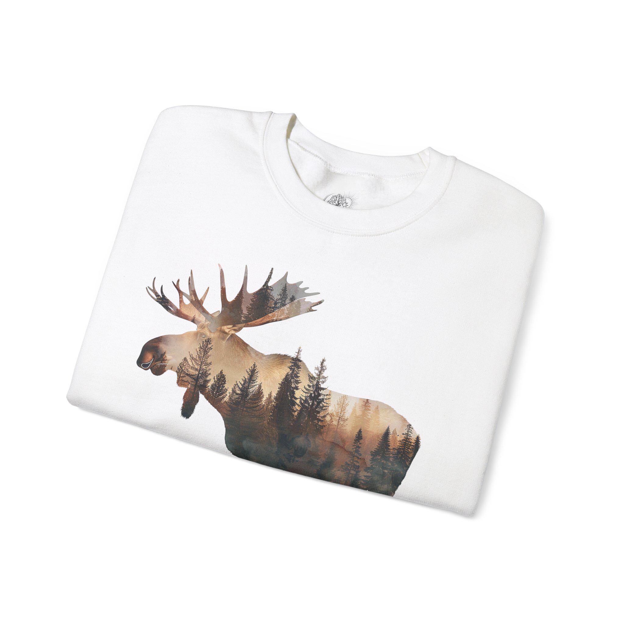 Moose Sweatshirt - Wildlife Apparel, Nature Crewneck, Outdoor Apparel ...