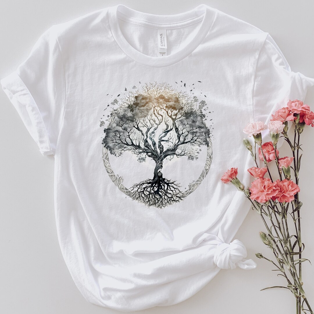 Tree of Life Shirt - Unisex Short Sleeve Tee, Watercolor Design, Nature ...