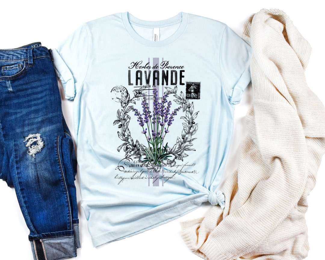 Provence France Shirt - Cottagecore French Lavender Clothes, Soft and ...