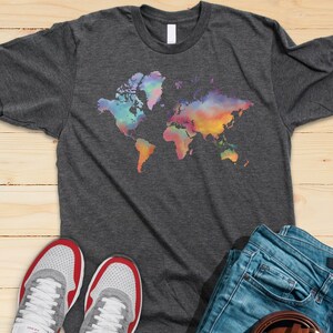WORLD MAP- Shirt,travel Shirt,traveler, Travel Lover, Geography Shirt ...