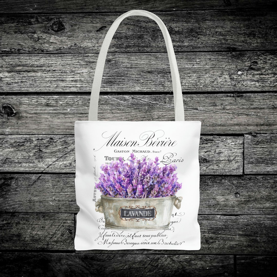 Vintage French Farmhouse Bag - Tote Bag, Chic, Retro, Old Fashion Sign ...