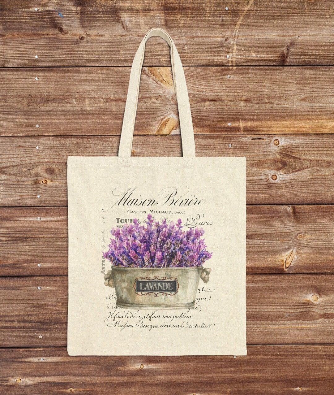 Vintage French Farmhouse Bag - Cotton Canvas Tote Bag, Chic, Retro, Old ...