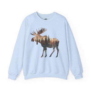 Moose Sweatshirt - Wildlife Apparel, Nature Crewneck, Outdoor Apparel ...