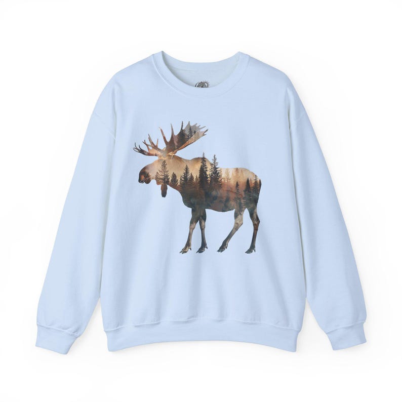 Moose Sweatshirt - Wildlife Apparel, Nature Crewneck, Outdoor Apparel ...