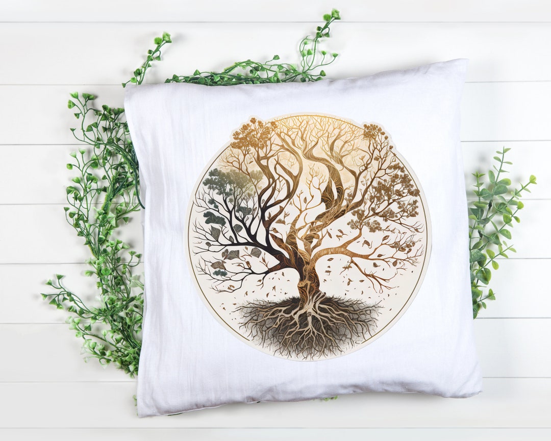 Tree of Life Pillow - Broadcloth Pillow, Tree Roots, Nature, Boho ...
