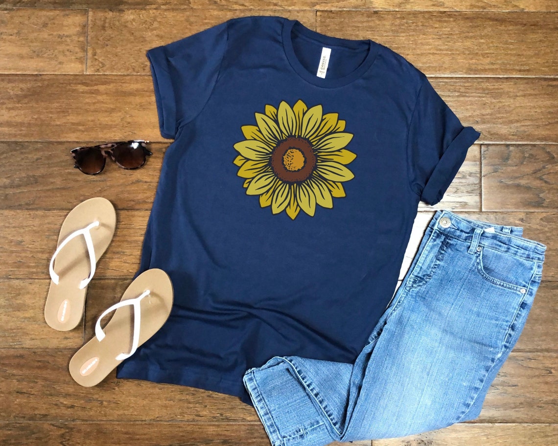 Sunflower Shirt for Women-sunflower Graphic Tee, Women's Garden Shirt ...