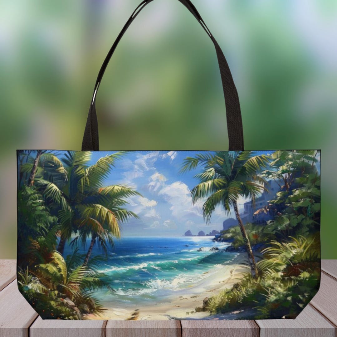 Tropical Paradise Weekender Tote Bag - Beach Vacation, Travel, Poolside ...
