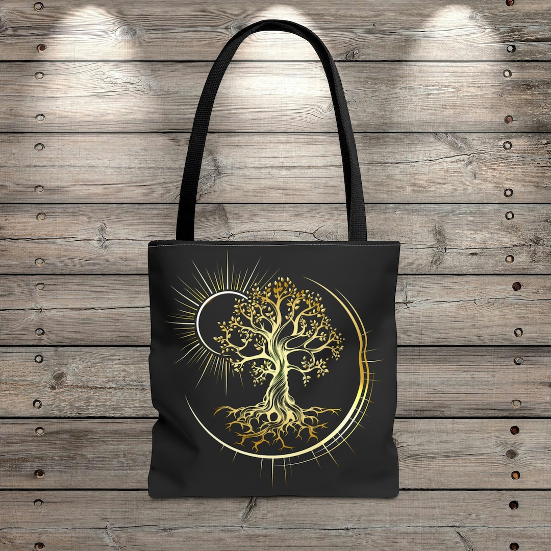 Golden Tree of Life - Tote Bag (AOP), the Sacred Tree, Yoga Bag, Gift ...