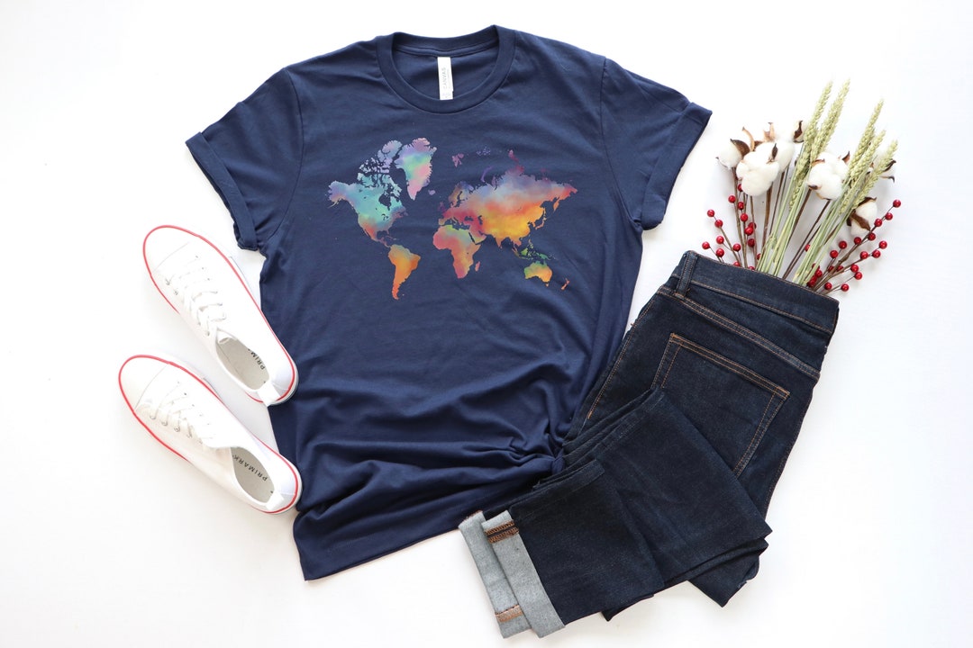 WORLD MAP- Shirt,travel Shirt,traveler, Travel Lover, Geography Shirt ...