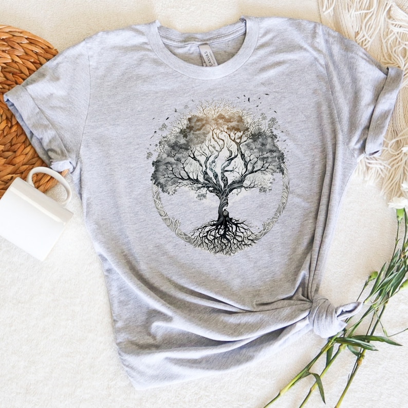 Tree of Life Shirt - Unisex Short Sleeve Tee, Watercolor Design, Nature ...