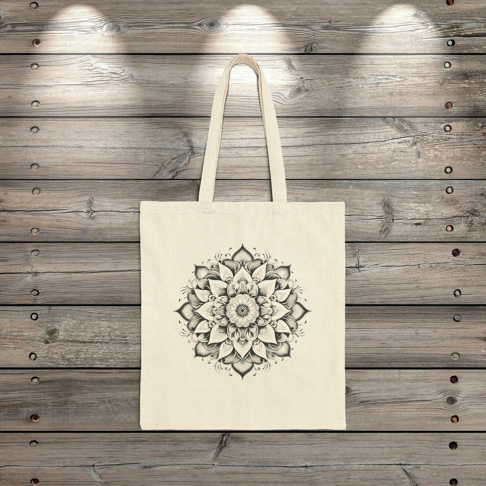 Mandala Bag - Cotton Canvas Tote Bag, Geometric Bag, Yoga Tote, Gift ...