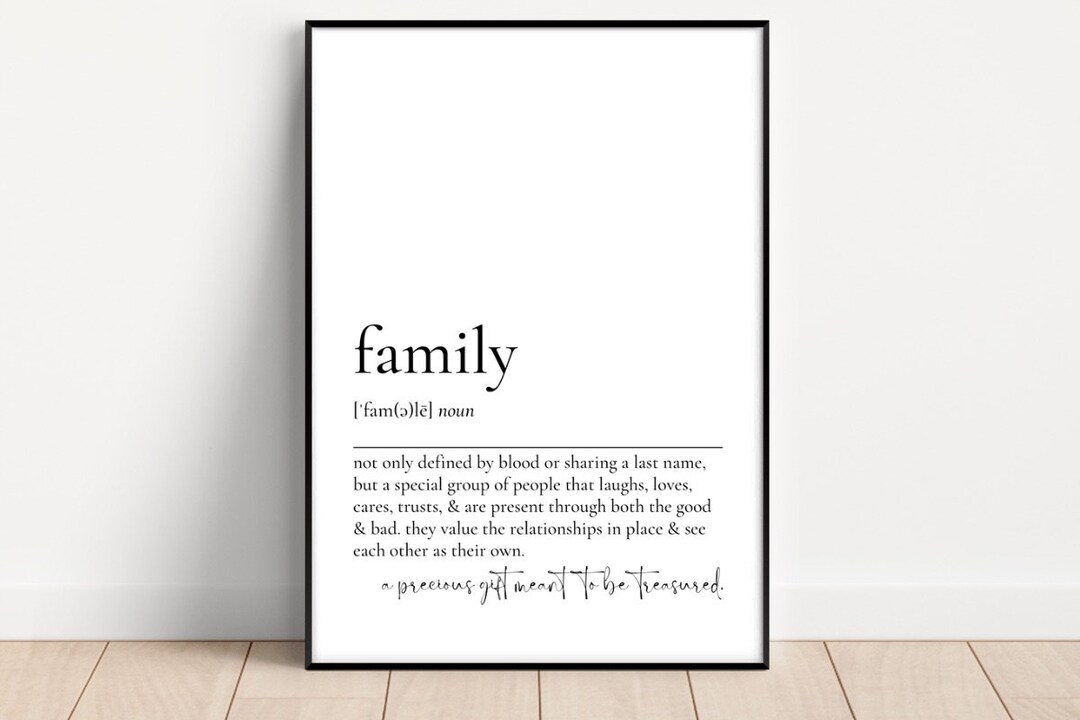 Family Definition Print, Family Room Sign, Printable Wall Art, Family ...