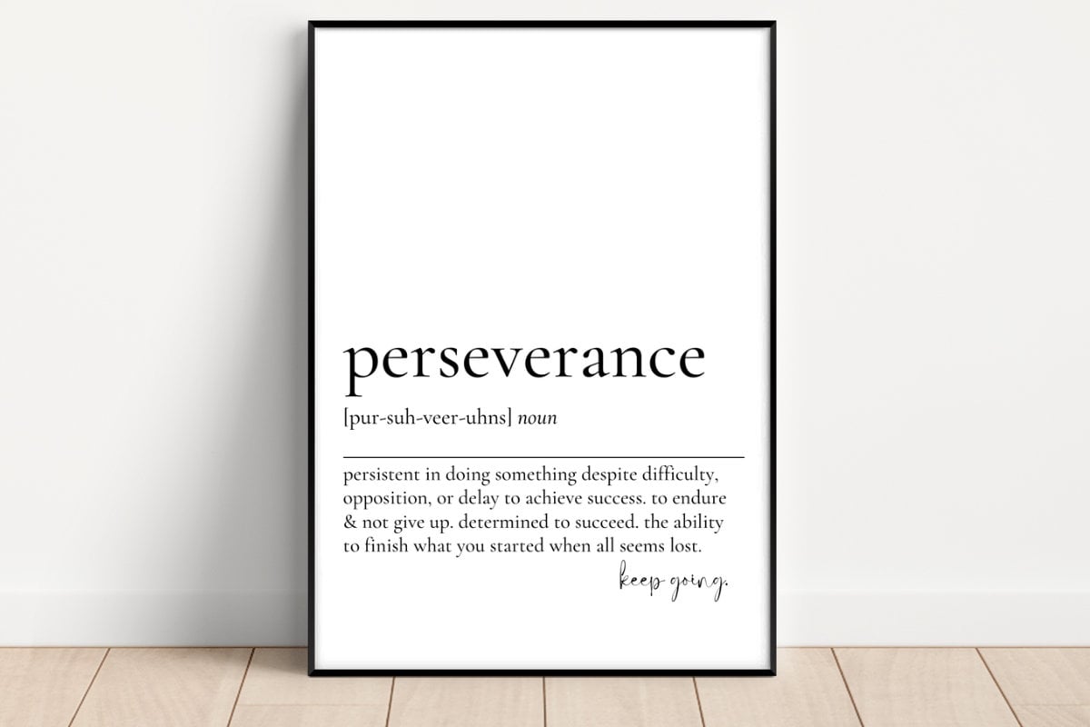 Perseverance Definition Print Printable Wall Art - Etsy