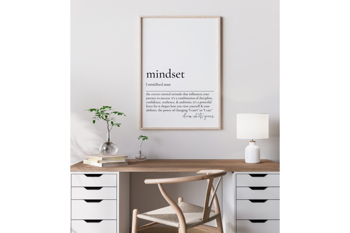 Mindset Definition Art Print, Printable Wall Art, Printable Quotes ...