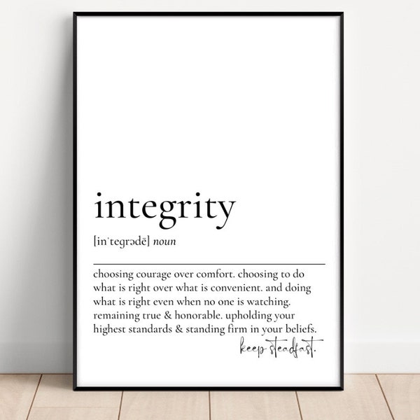 Integrity Poster - Etsy