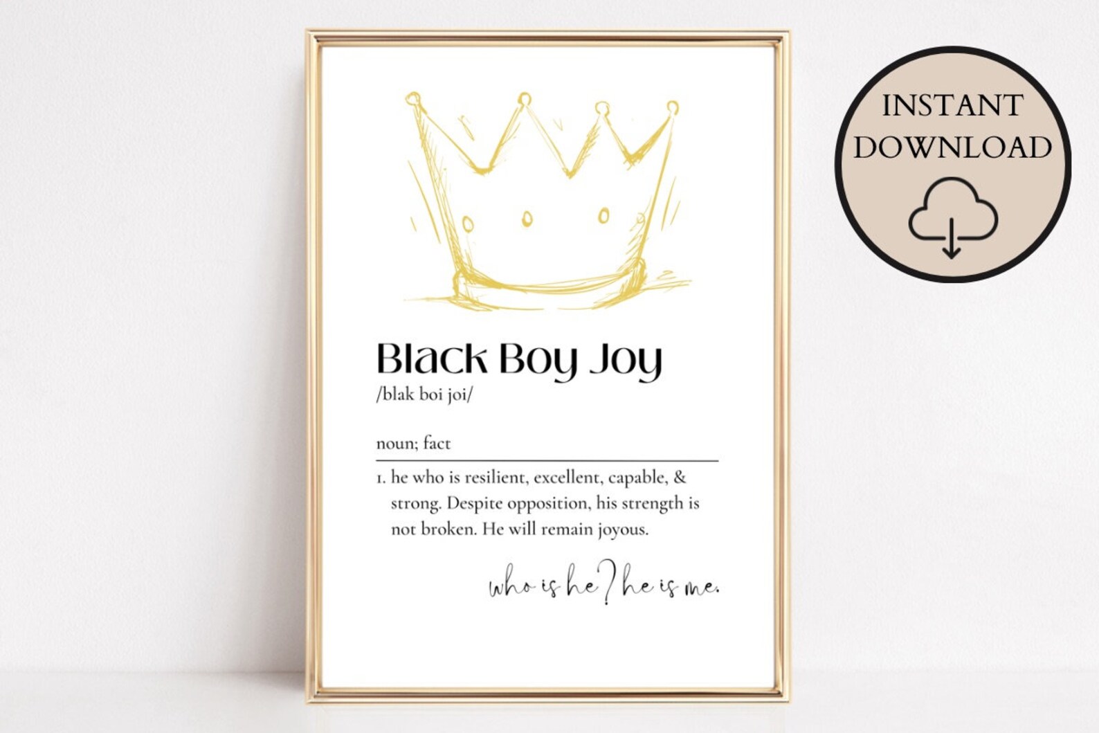 Black Boy Joy Definition, Black Boy Art, Kid’s Room Decor, Boy’s Room ...