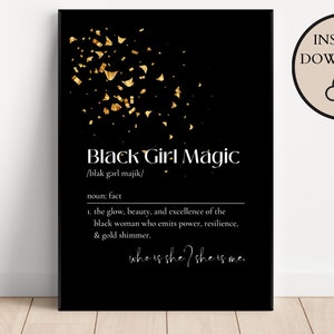 Black Girl Magic Definition, Black Girl Magic Art, Minimalist Wall Art ...