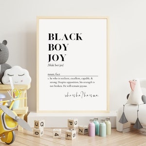 Black Boy Joy Definition, Black Boy Art, Kid’s Room Decor, Boy’s Room ...