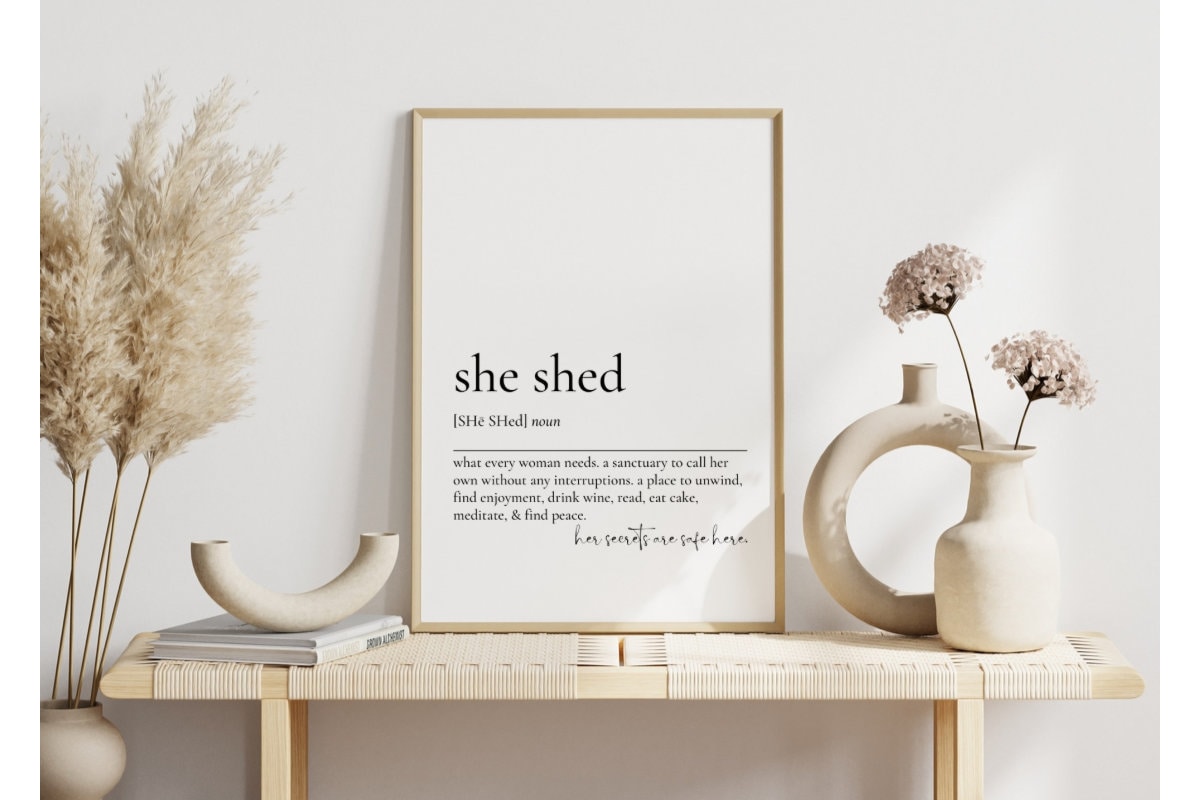 She Shed Definition Print, Printable Wall Art, She Shed Sign, Wall Art ...