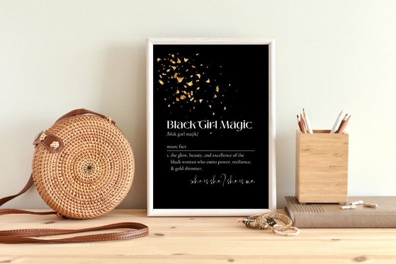 Black Girl Magic Definition, Black Girl Magic Art, Minimalist Wall Art ...