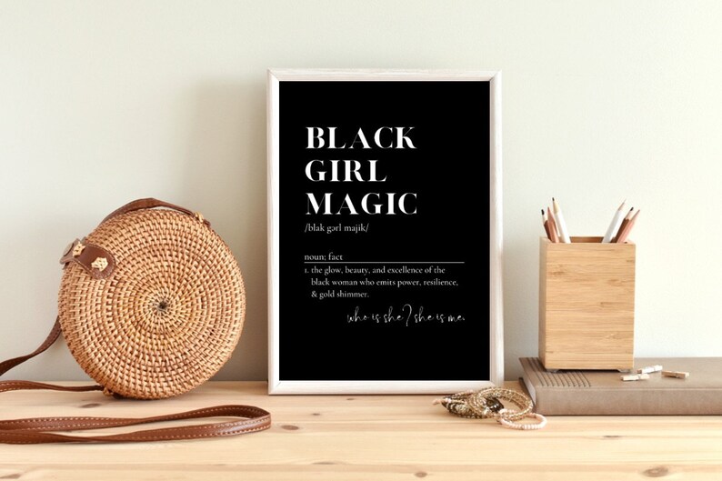 Black Girl Magic Definition, Black Girl Magic Art, Minimalist Wall Art ...