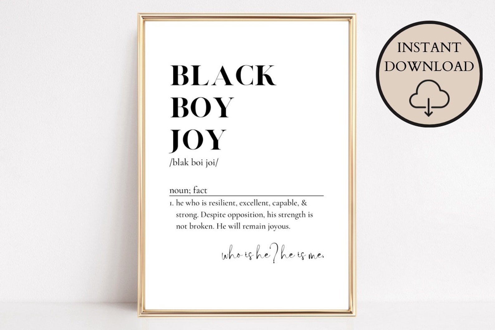 Black Boy Joy Definition Black Boy Art Kids Room Decor - Etsy