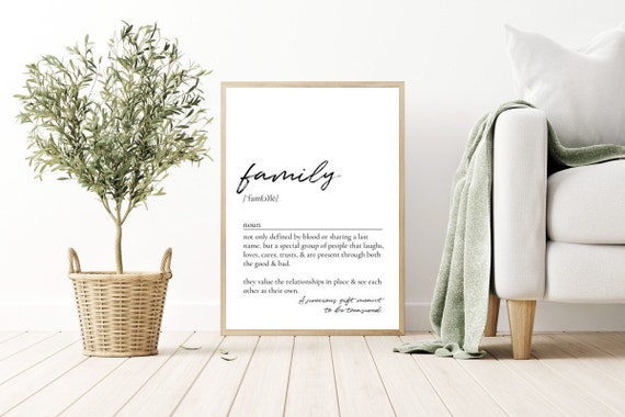 Family Definition Print Family Room Sign Printable Wall Art | Etsy