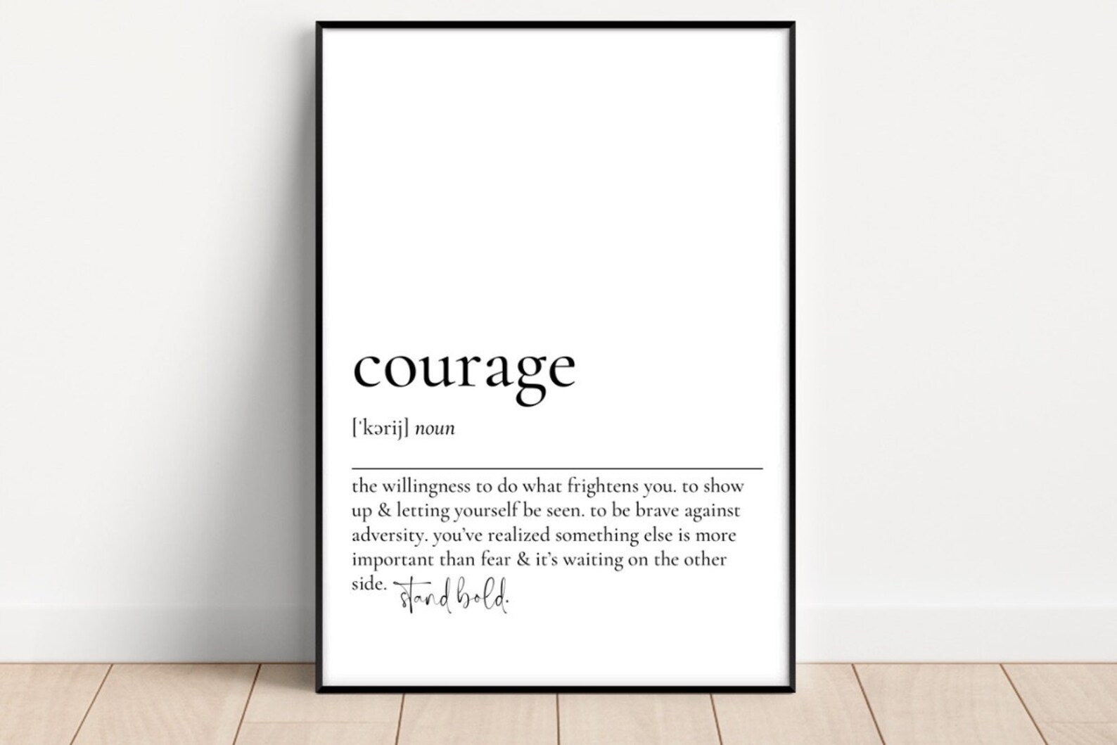 Courage Definition Print, Printable Wall Art, Inspirational Quote ...
