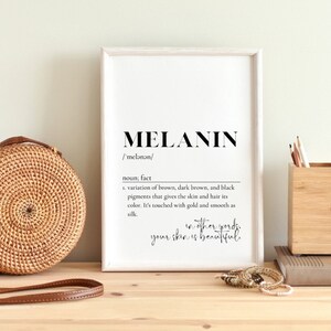 Melanin Definition Printable Art, Melanin Wall Art Print, African ...