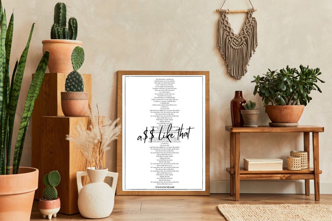 Victoria Monet, A*s Like That, Song Lyrics Wall Art, Song Poster ...