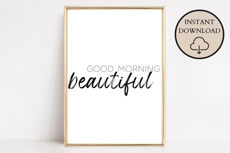 Good Morning Beautiful Art Print Bedroom Wall Decor Daily - Etsy