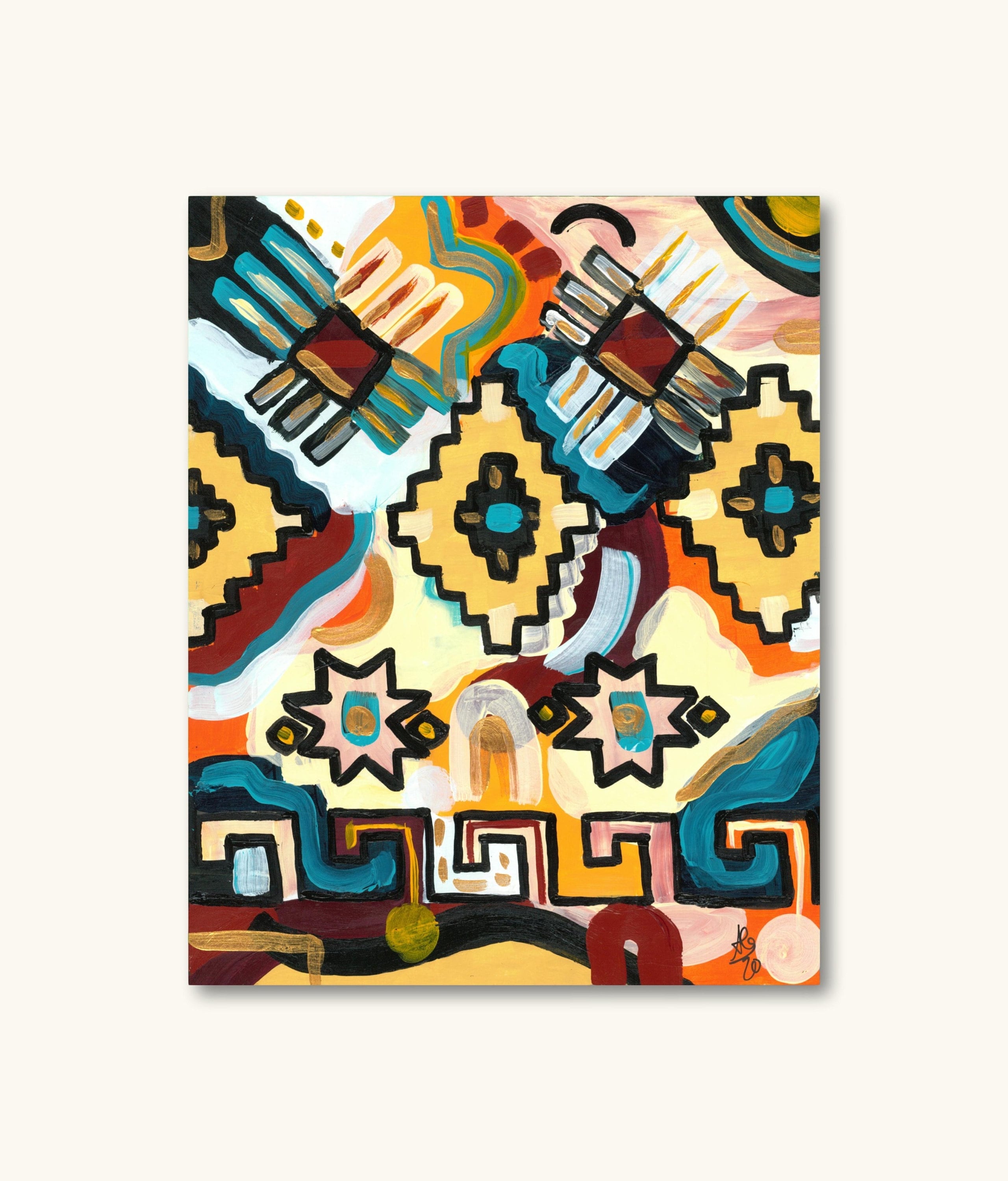 Abstract Middle Eastern Wall Art | Persian Rug, Turkish Rug Inspired - Etsy