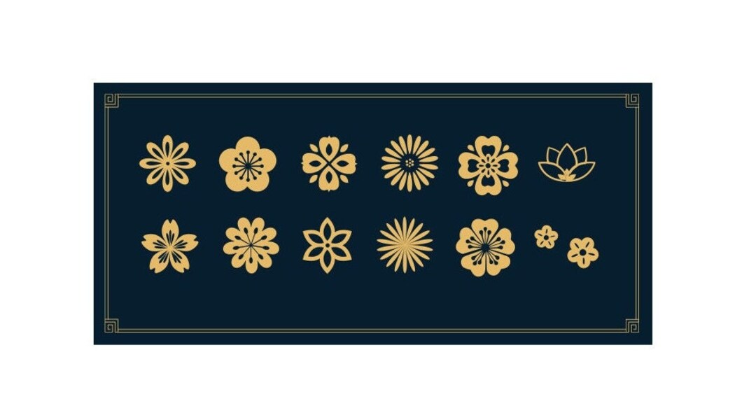 Eastern Pattern Vector Set 4 '12 Flowers' SVG for Cricut, for ...