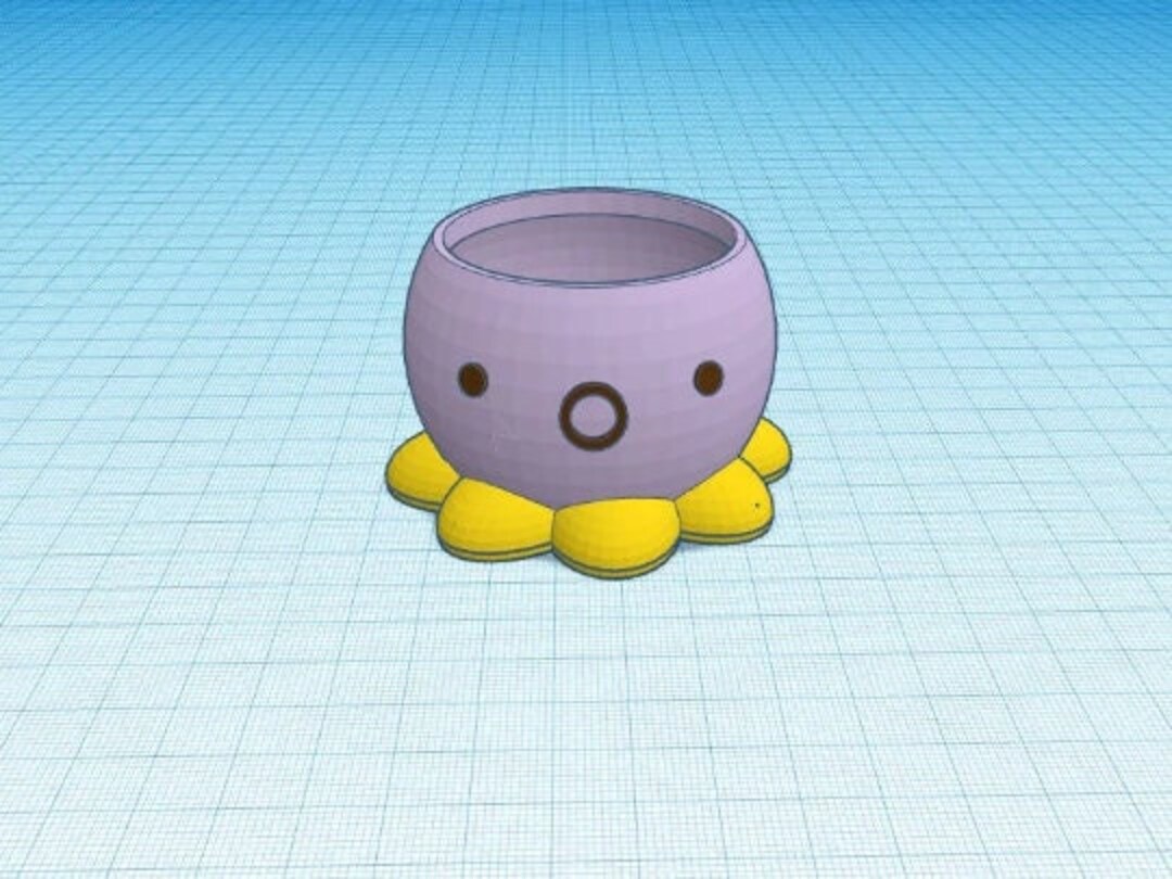3" Cute Octopus Flower Pot Outdoor Indoor Planters With Drain Hole STL ...