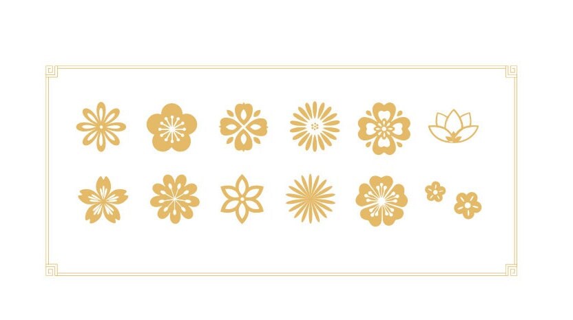 Eastern Pattern Vector Set 4 '12 Flowers' SVG for Cricut, for ...