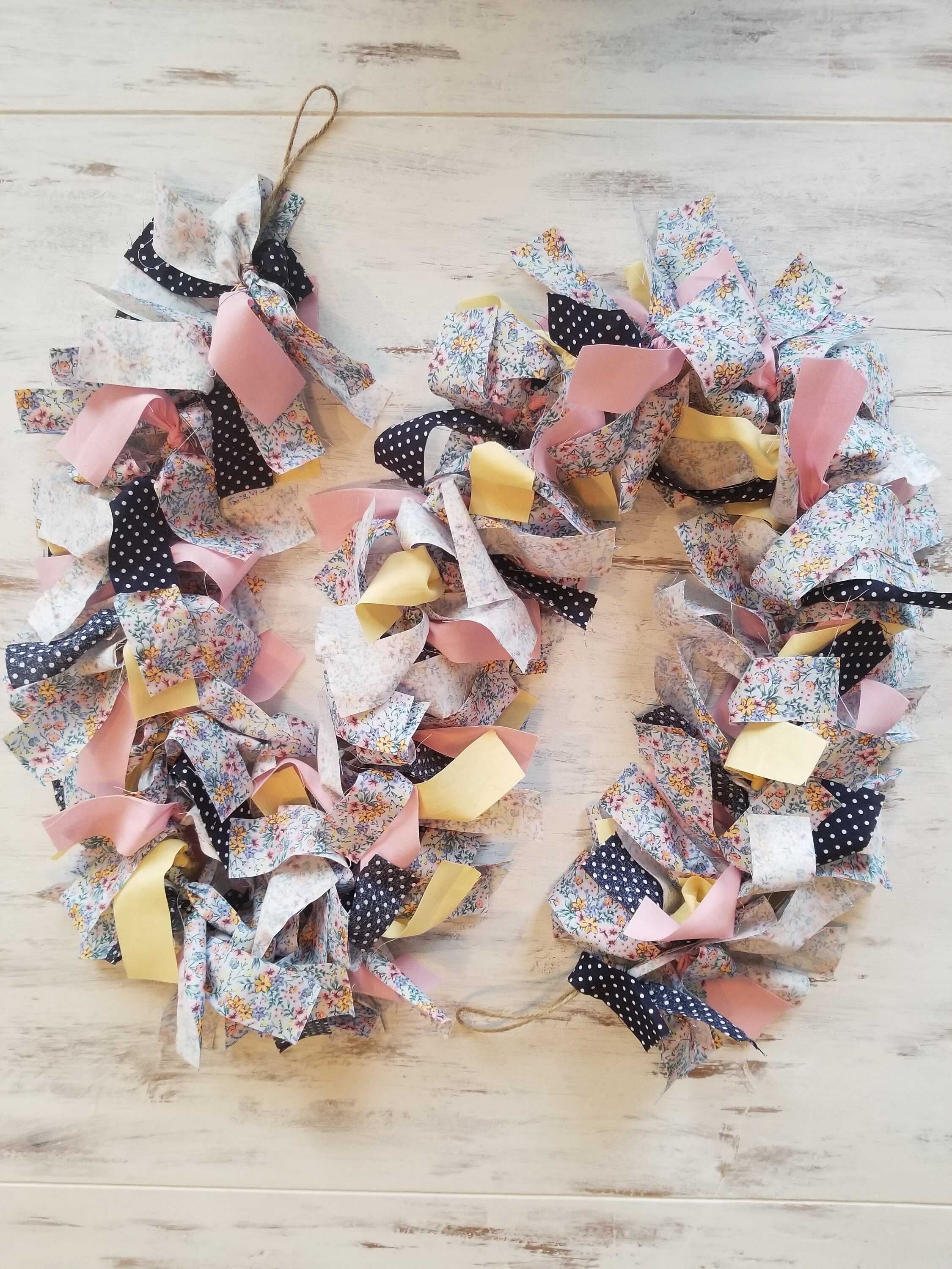 5' Rag Garland / Spring Garland / Farmhouse Garland / Easter / Summer ...