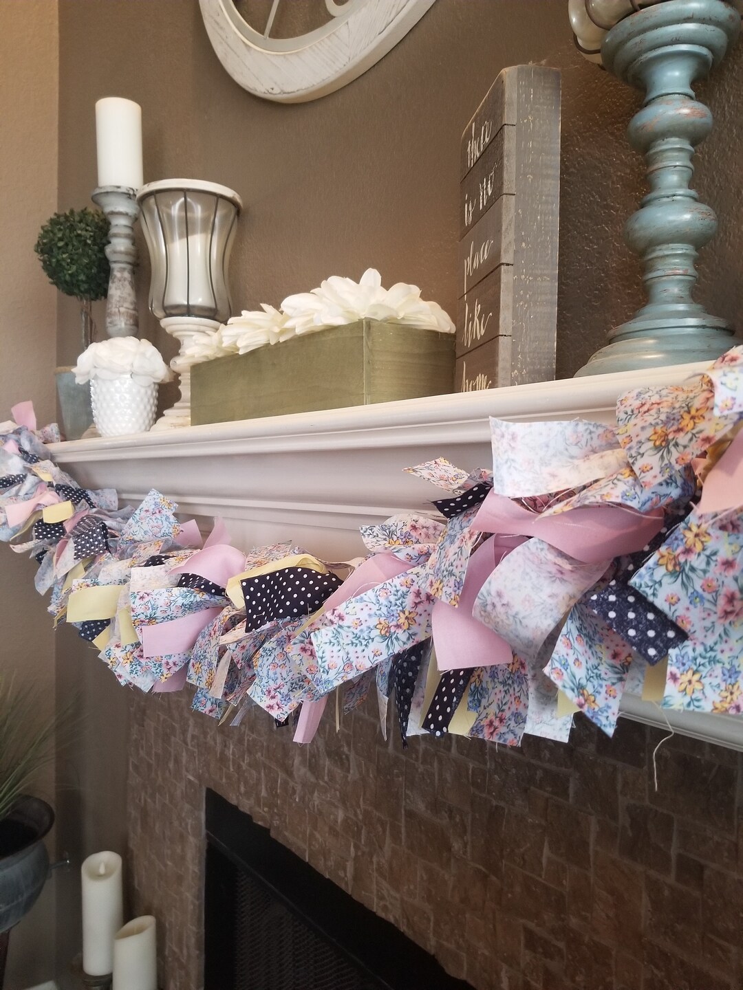 5' Rag Garland / Spring Garland / Farmhouse Garland / Easter / Summer ...