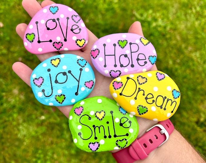 Hand Painted Stone - Words of Motivation and Encouragement - Kindness ...